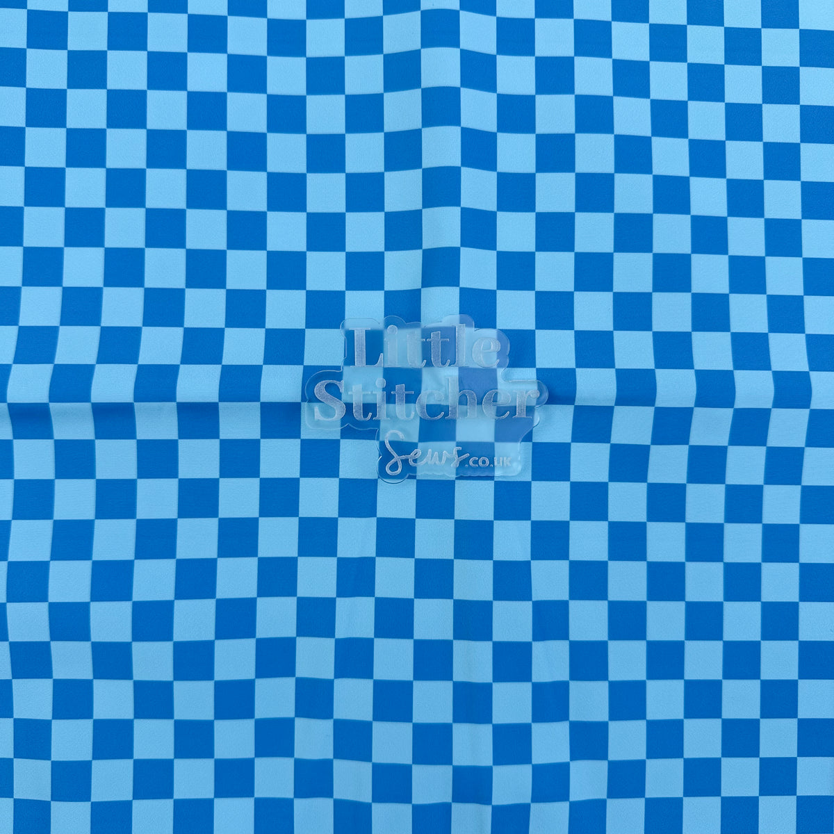 Tonal Check Aqua | Luxe Smooth Bonded Polyester Fabric – Little ...