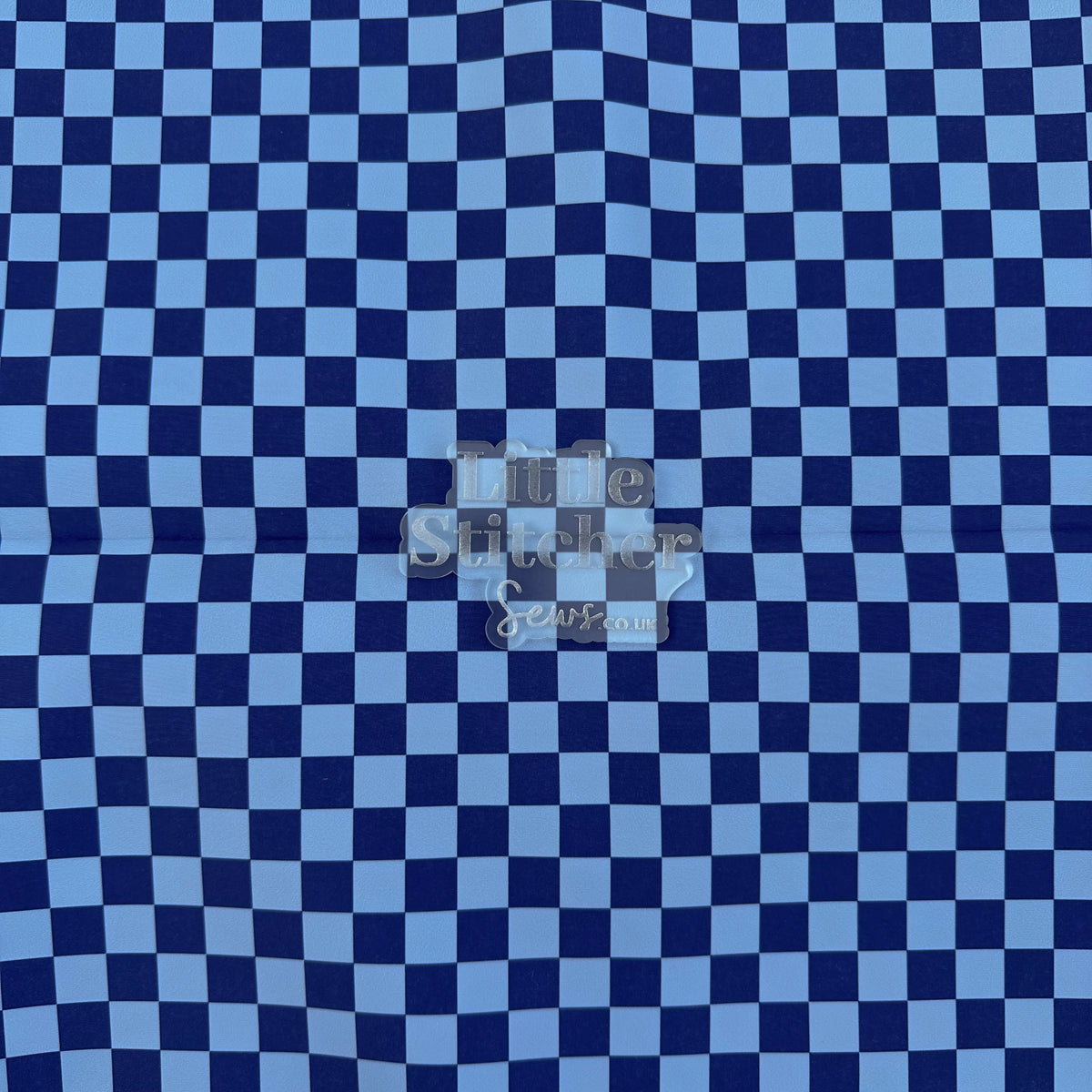 Tonal Check Navy | Luxe Smooth Bonded Polyester Fabric – Little ...