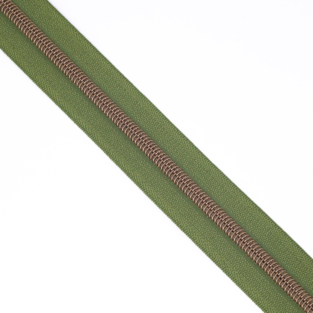 Moss #5 Brass Nylon Coil Zipper Tape | Little Stitcher Sews